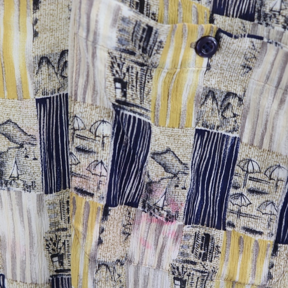 Genelli | Shirts | 9s Genelli Mens Medium Button Silk Shirt Yellow ...